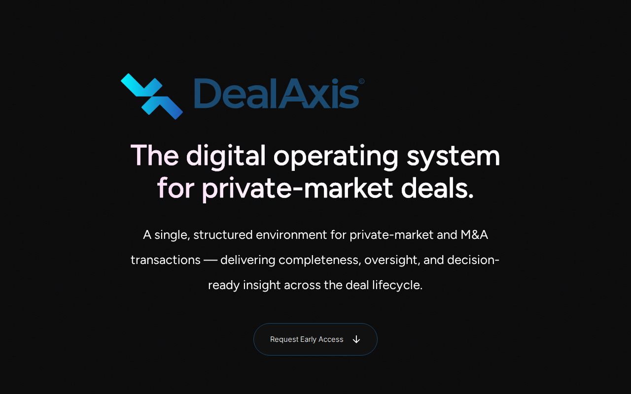 DealAxis — The Digital Operating System for Private-Market Deals